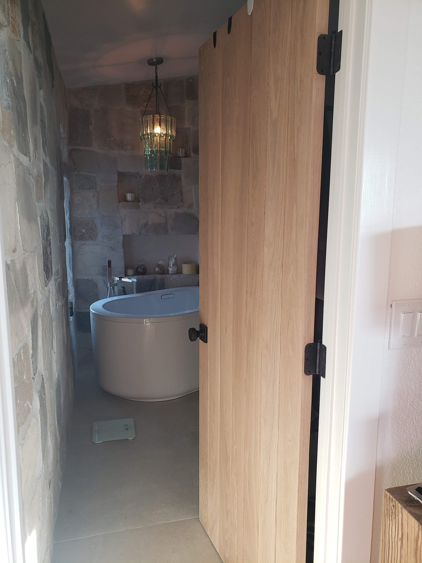 Solid White Oak Vertical Plank Door | Modern V-Groove Interior Door ...